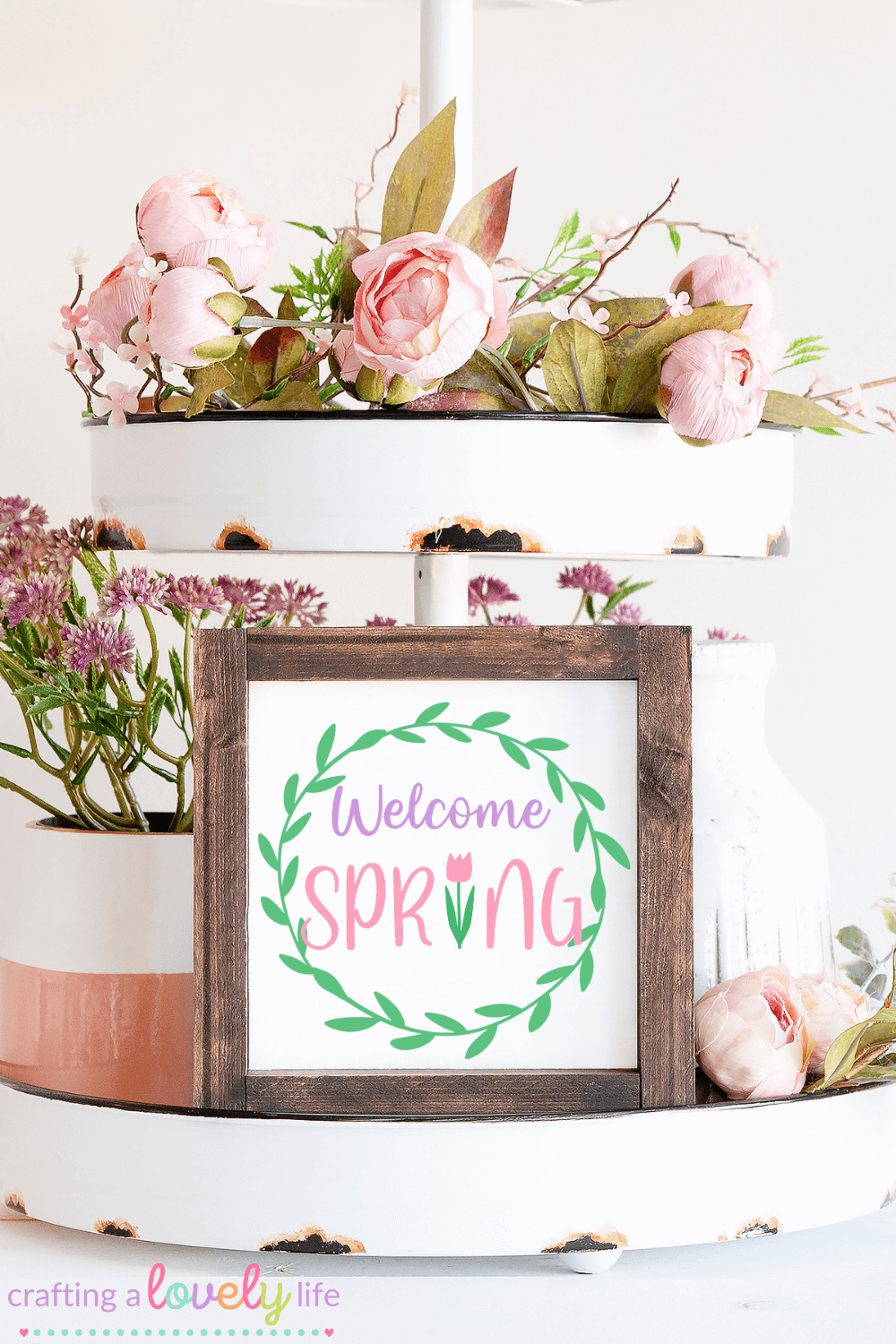Welcome Spring Wreath Free SVG Cut File