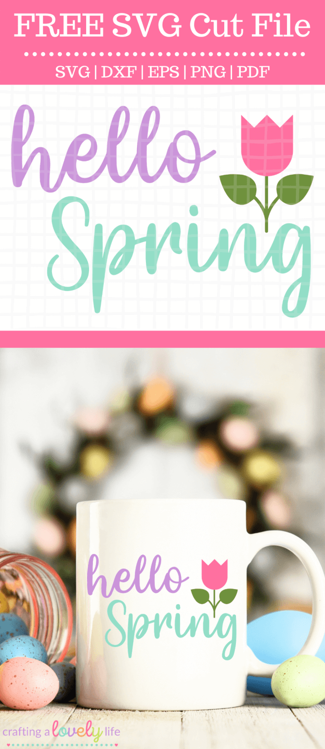 Hello Spring Tulip Free SVG Cut File