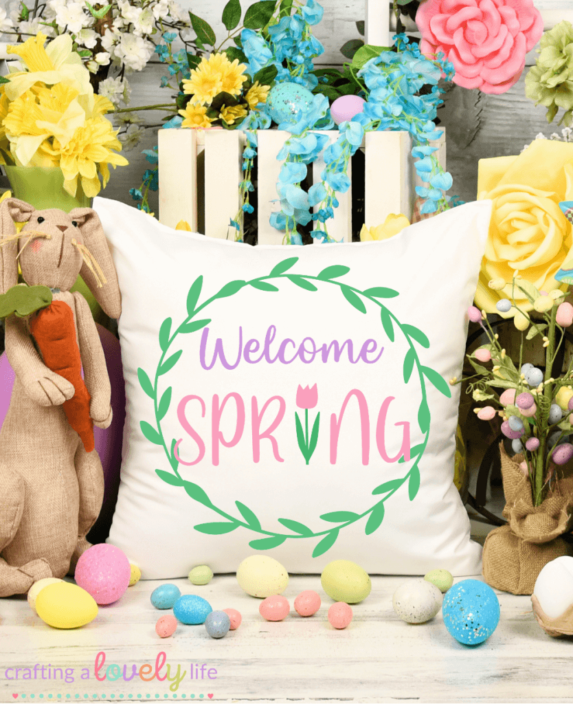 Welcome Spring Wreath Free SVG Cut File