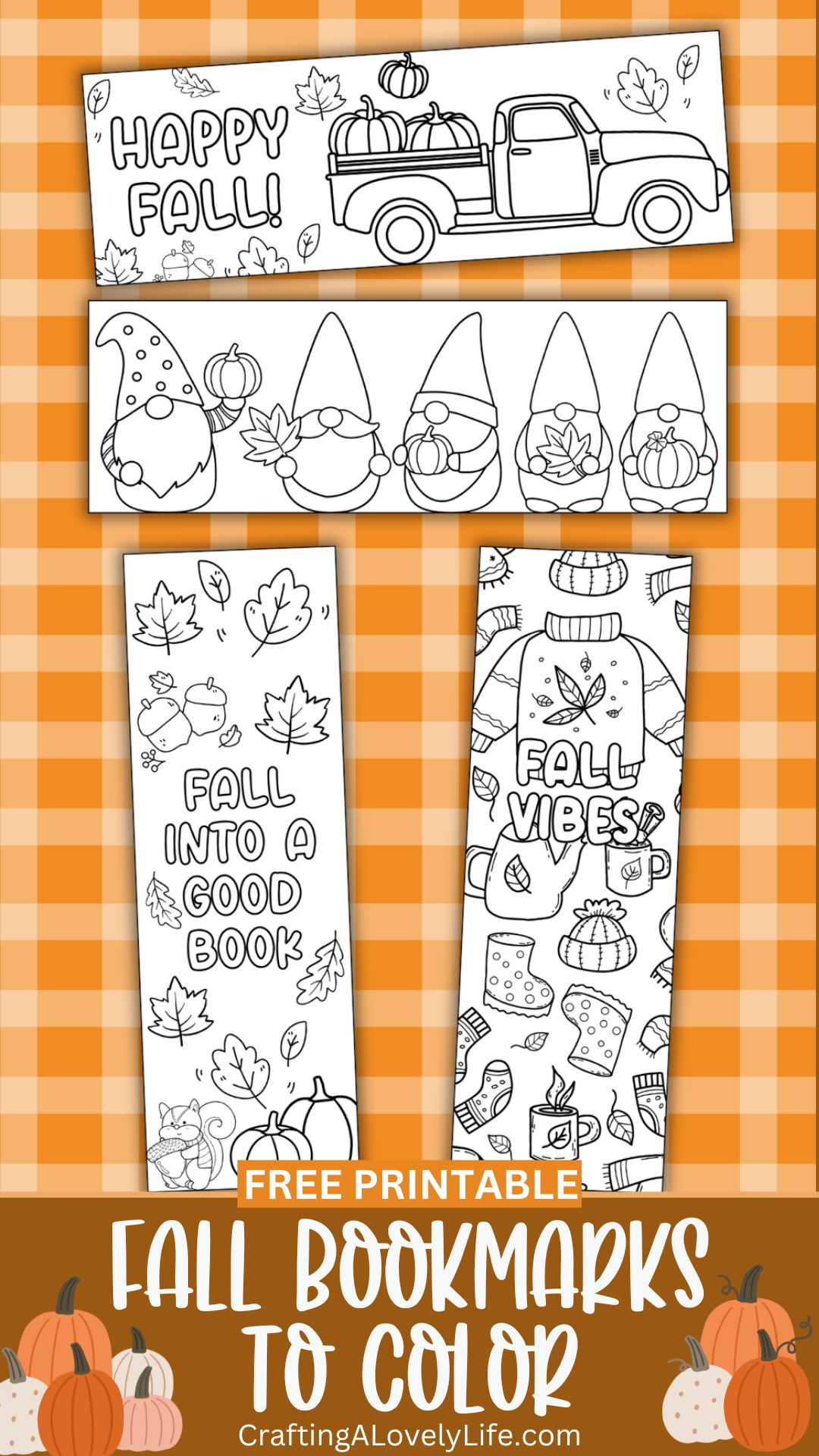 Free Printable Fall Bookmarks to Color