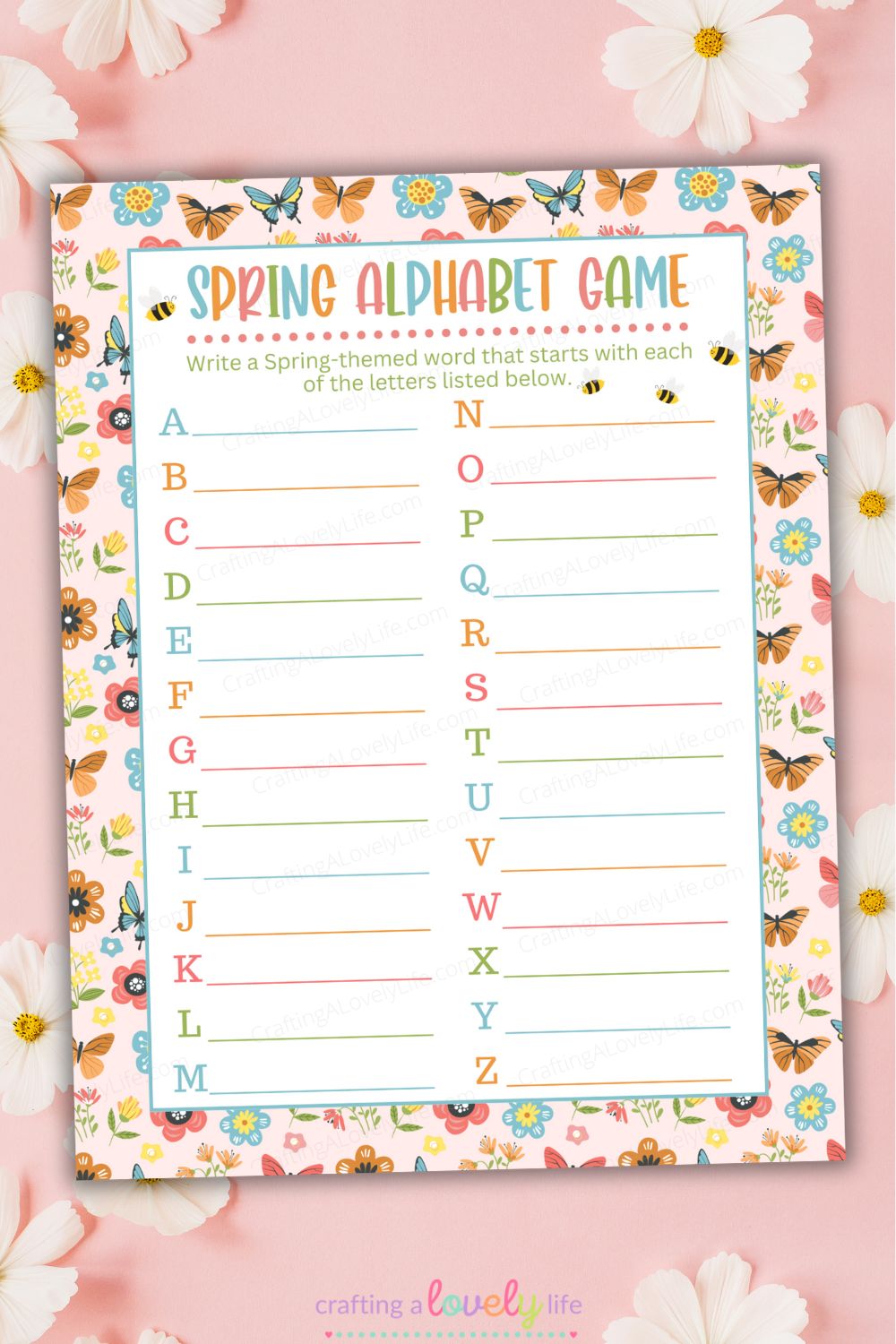 Free Printable Spring Alphabet Game